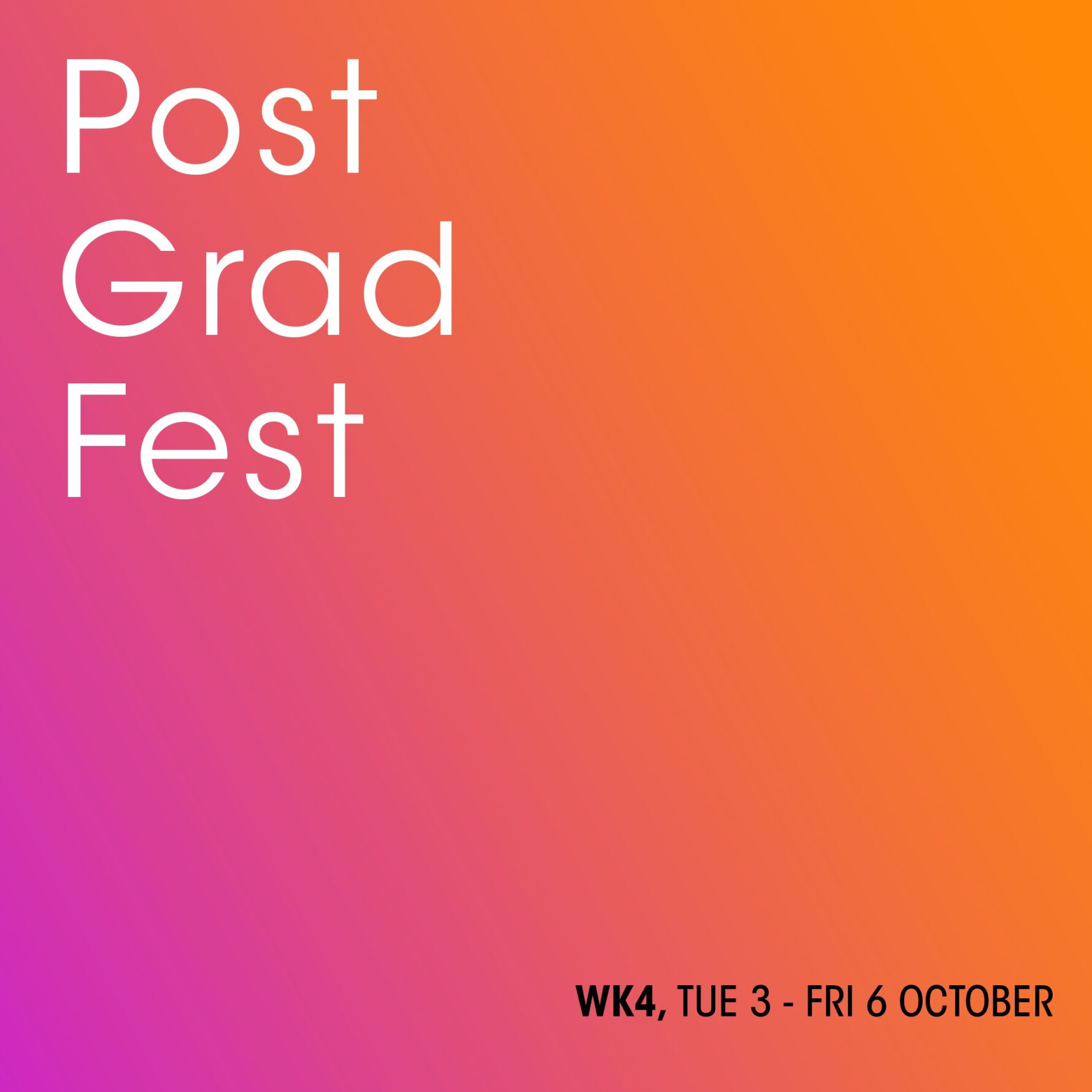 📅 Tuesday, 3 October - Friday, 6 October